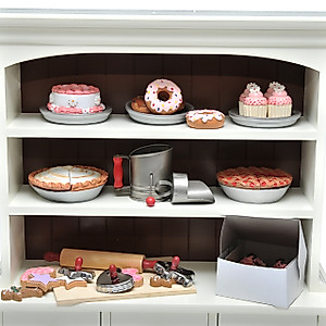 The Queen's Treasures 18 Inch Doll Bakery Food Accessories, Yummy Pink & White Party Cake with Authentic Bakery Box, Compatible with American Girl Pastry Bake Shop & Kitchen Furniture Accessories