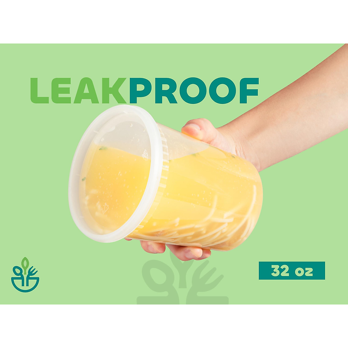 JoyServe 32 Oz Deli Food Containers with Lids - (36 Sets) Quart Airtight Plastic Food Storage for Takeout, Meal Prep, To-Go, Soup Freezer Containers with 36 Lids, BPA-Free, Dishwasher, Microwave Safe