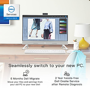 Dell Inspiron 7710 All in One - 27-inch FHD (1920 x 1080) Touchscreen Display, Intel Core i7-1255U, 32GB DDR4, 1TB SSD, NVIDIA GeForce MX550, Intel Wi-Fi 6E, Services, Windows 11 Pro - White (Renewed)