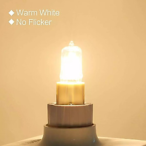 Fugedox G9 Bulb 40W, G9 Halogen Light Bulbs 2 Pin Base 120V Xenon Small Light Bulb for Range Hood Light, Bathroom Light Bulbs, Cabinet Lights, Dimmable, 2700K Warm White (4 Pack)