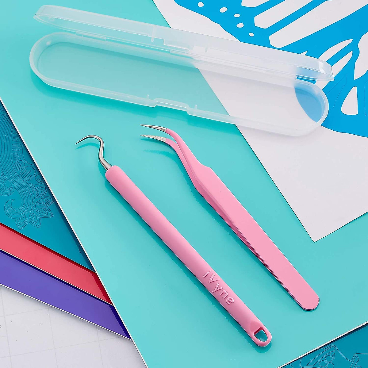 iVyne Cordless Light Pad with iVyne 2 Pc Essential Tools and Vyne Berry Suction Scrap Collector - Pink