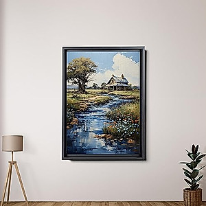 Native Texas, Texas Hill Country Bluebonnet Landscape, Fine Art Print mounted in an white mat board, ready to frame, Wall Art, Home Decor