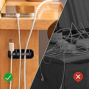 YESFLAME Cable Clips,21 Pack Black Adhesive Cord Holders, Perfect Cable Cords Management for Organizing Cable Wires-Home, Office, Car, Desk, Cubicle, Nightstand