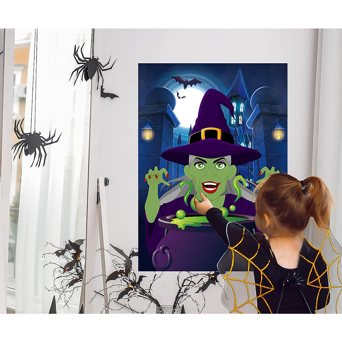 Halloween Party Games for Kids Pin the Nose on The Witch Game Hocus Pocus Games for kids ​Halloween Hocus Pocus Party Activities Decorations Pin The Tail Game for Halloween Themed Party Favors