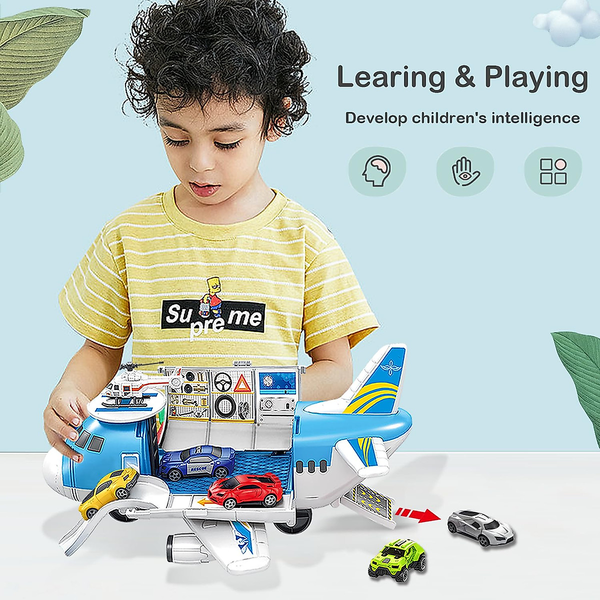 GUDEHOLO Airplane Toy, Airplane Toys for 3 Years Old, Toy Airplane for Boys Age 4-7, Airplane Toys for Toddlers, Toys for 2 3 4 5 Years Old, Aeroplane Toy, Plane Toys for Birthday