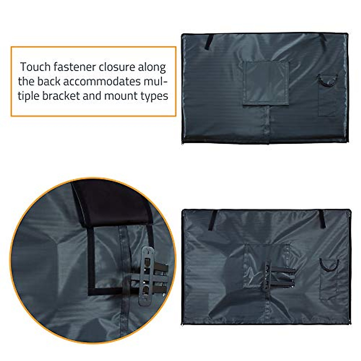 Hentex 40-43 Inch Outdoor TV Cover Waterproof with Zipper Flip Top TV cover (43 Inch) grey