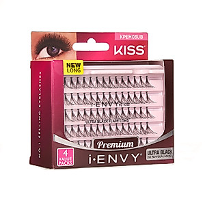 iENVY Knotted Individual Lash Ultra Black (Long) 2X Volume 4 Trays Multi Pack 280 Lashes Voluminous Glamorous Look