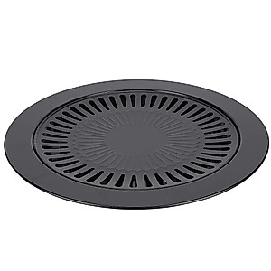 Korean BBQ Grill Plate BBQ Grill Rack Grills Portable Non Stick Tray Barbecue Household Barbecue Pan Smokeless Round Nonstick Baking Tray BBQ Roasting Tray Kitchen Utensils
