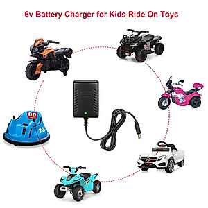 6V Battery Charger for Kids Ride On Toys car 6 Volt Battery Charger for Best Choice Products Hello Kitty SUV Kid Trax Toddler Quad Kidzone Bumper Car Electric Toys Charger