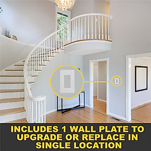 Faith White 1-Gang Screwless Wall Plate (1-pack) | Light Switch Plate or Wall Plate for Electrical Outlet | 1-Gang Wall Plate for Decorator Switches and Receptacles | Heat-Resistant Thermoplastic