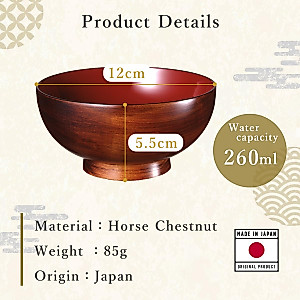 Japanese Wooden Soup Bowl Tochisiruwan Urushi