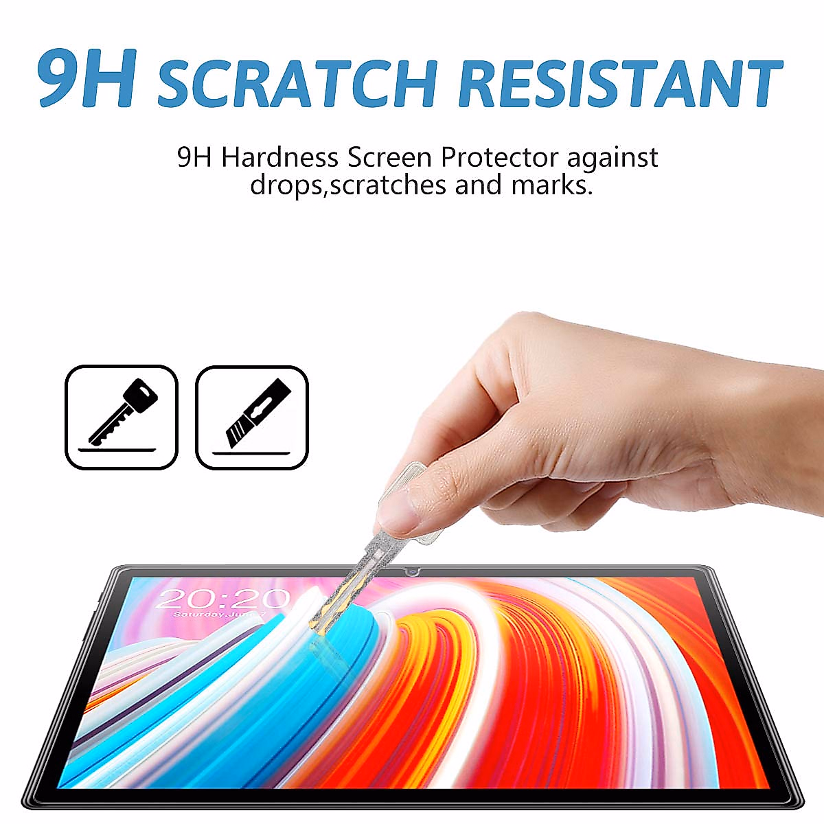 GOZOPO [2-Pack] Screen Protector for Teclast M40 /Teclast M40 Pro 10,1 inch, [Scratch Resistant ] Compatible with Teclast P20HD Tempered Glass Film