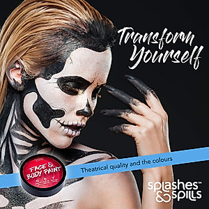 Water Activated SFX Face and Body Paint - Red Face Paint, Special Effects Makeup 18g Cake Tub - Pretend Costume and Dress Up Makeup - Great For Halloween Party and Cosplay by Splashes & Spills