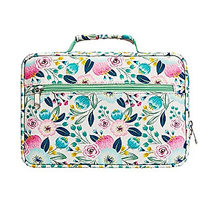 Bible Cover Case for Women Girls Ladies Scripture Bag Lds Teens Book protective Carrying Carrier with Pockets Large Medium Standard Size Catholic Church Religious journaling organizer Mothers Mom Gift