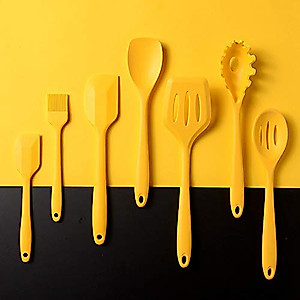 10PC Yellow Silicone Kitchenware Cooking Utensils Set Heat Resistant Kitchen Non-Stick Cooking Utensils with Storage Box