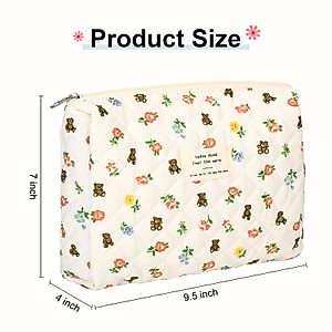 SOIDRAM Coquette Makeup Bag Coquette Aesthetic Cosmetic Bag Large Travel Makeup Organizer Cute Pouch Cotto Kawaii Toiletry Bag
