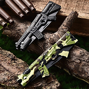 N//C Folding Knife, Mini EDC Cool Sharp Tactical Folding Pocket Knife Multi-functional EDC Knife for Outdoor Camping Hiking Hunting Survival Work (Black)