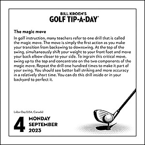 Bill Kroen's Golf Tip-A-Day 2023 Calendar, 640 Pages