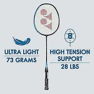 YONEX Smash Badminton Racquet (G4, 73 Grams, 28 lbs Tension) (Black Blue)