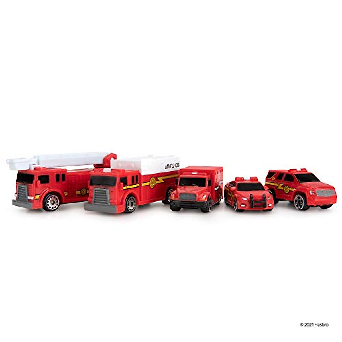 Micro Machines Fire and Rescue Cargo Transporter Plane - Features Vehicle Hatch, Retractable Hook, Cargo Doors, and Exclusive Vehicle - Collect Them All - Amazon Exclusive