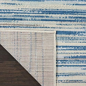 Nourison Jubilant Abstract Blue 3' x 5' Area Rug, Easy -Cleaning, Non Shedding, Bed Room, Living Room, Dining Room, Kitchen (3x5)