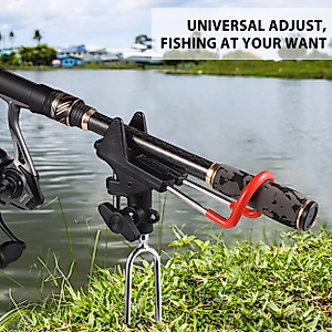 PLUSINNO Fishing Rod Holders for Bank Fishing - Upgraded Fishing Pole Holders for Ground, Beach, 360 Degree Adjustable Fishing Pole Stand Equipment, Gift for Men Father’s Day, Birthday Day