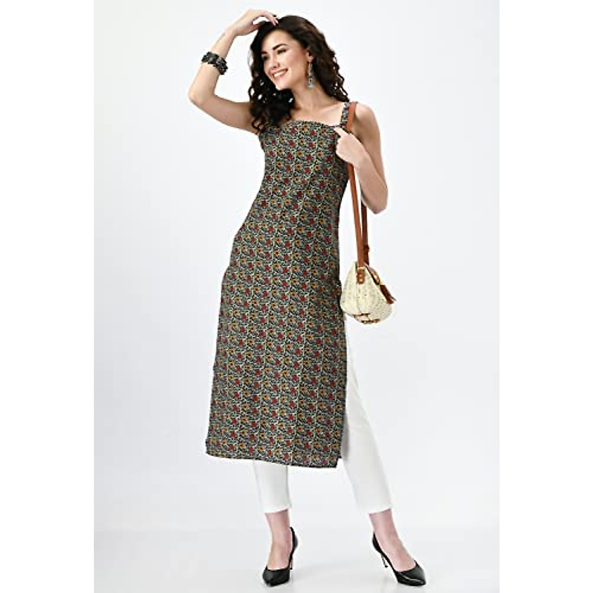 AnjuShree Choice Women Sleeveless Cotton Kurtis for women Grey