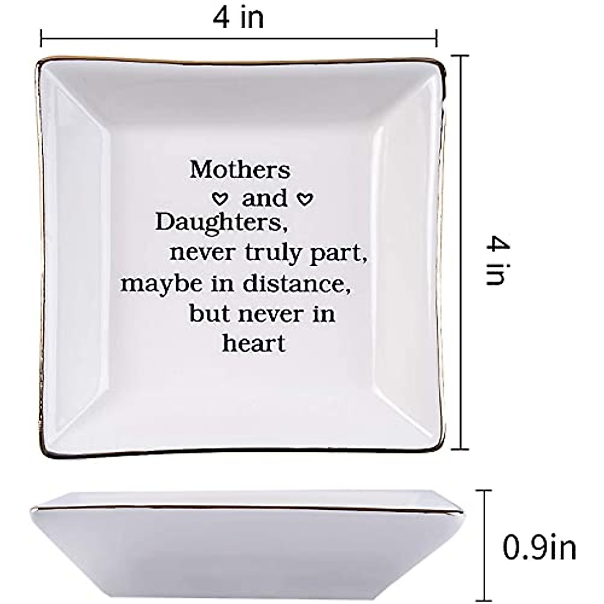 Ueerdand Gift for Mom from Daughter, Mother's Day, Christmas, Thanksgiving, Birthday Gift for Mother and Daughter Ceramic Ring Dish Decorative Jewelry Tray