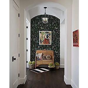 JiffDiff Floral Wallpaper Peel and Stick Farm Floral 236.22" x 17.32" Wildwood Wallpaper Dark Wallpaper Self Adhesive Wallpaper Coverage 30 sq.ft