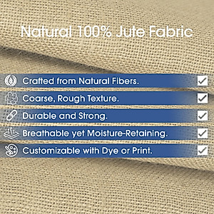 Pico Textiles 40” Wide Burlap - 1 Yard, (3 Feet) - Premium Natural Burlap Fabric, Sold by The Yard - Great for Weddings, Home Crafts, Garden Fabric, Burlap Table Runner, Burlap Tablecloth and More