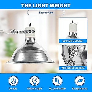 Simple Deluxe PTCLAMCR100MCTRL 100W Reptile Heat Bulb & 150W Clamp Light with 8.5" Reflector & Digital Thermostat Controller Combo Set, Black, Heat Lamp+Clamp Light+Thermostat