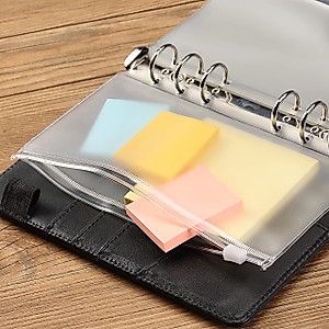 Mr. Pen- A6 Binder Pockets, 8 Pack, 6 Holes, A6 Binder Inserts, A6 Binder Cash Envelopes, Clear Cash Envelopes, Zipper Envelopes, A6 Binder Envelopes, Clear Zipper Pouches for Binders, A6 Zipper Pouch