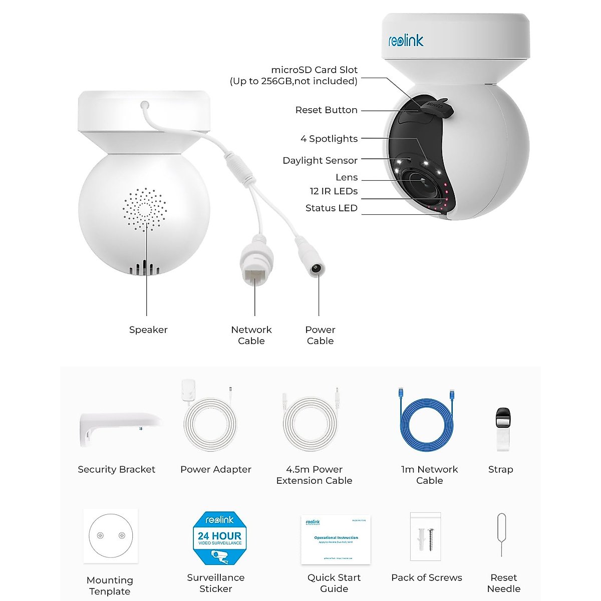 REOLINK 5MP Plus 3X Optical Zoom Camera Bundle for Indoor and Outdoor, 2.4/5Ghz WiFi Camera, Pan Tilt, Two-Way Talk, SD Card Storage, Real-Time Alerts