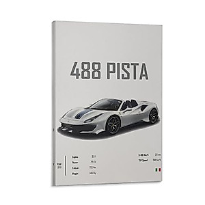 Car Poster Ferrari F40 Supercar Posters Racing Car Canvas Wall Art For Boy's Bedroom SuperCar Wall Decor Frame-style 12x18inch(30x45cm)