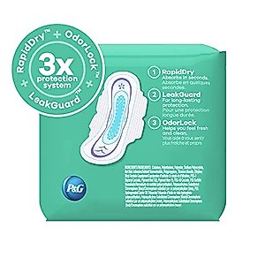Always Ultra Thin Pads for Women, Size 1 Regular Absorbency Without Wings Unscented, 44 Count x 3 Packs (132 Count total)