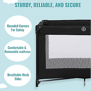 Dream On Me Nest Portable Play Yard With Carry Bag And Shoulder Strap, Black