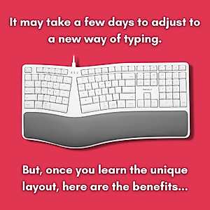 Macally Wired Ergonomic Keyboard for Mac - Comfortable Split Keyboard Mac, Compatible Apple Keyboard with Numeric Keypad - Ergo Keyboard for Mac MacBook Pro/Air iMac