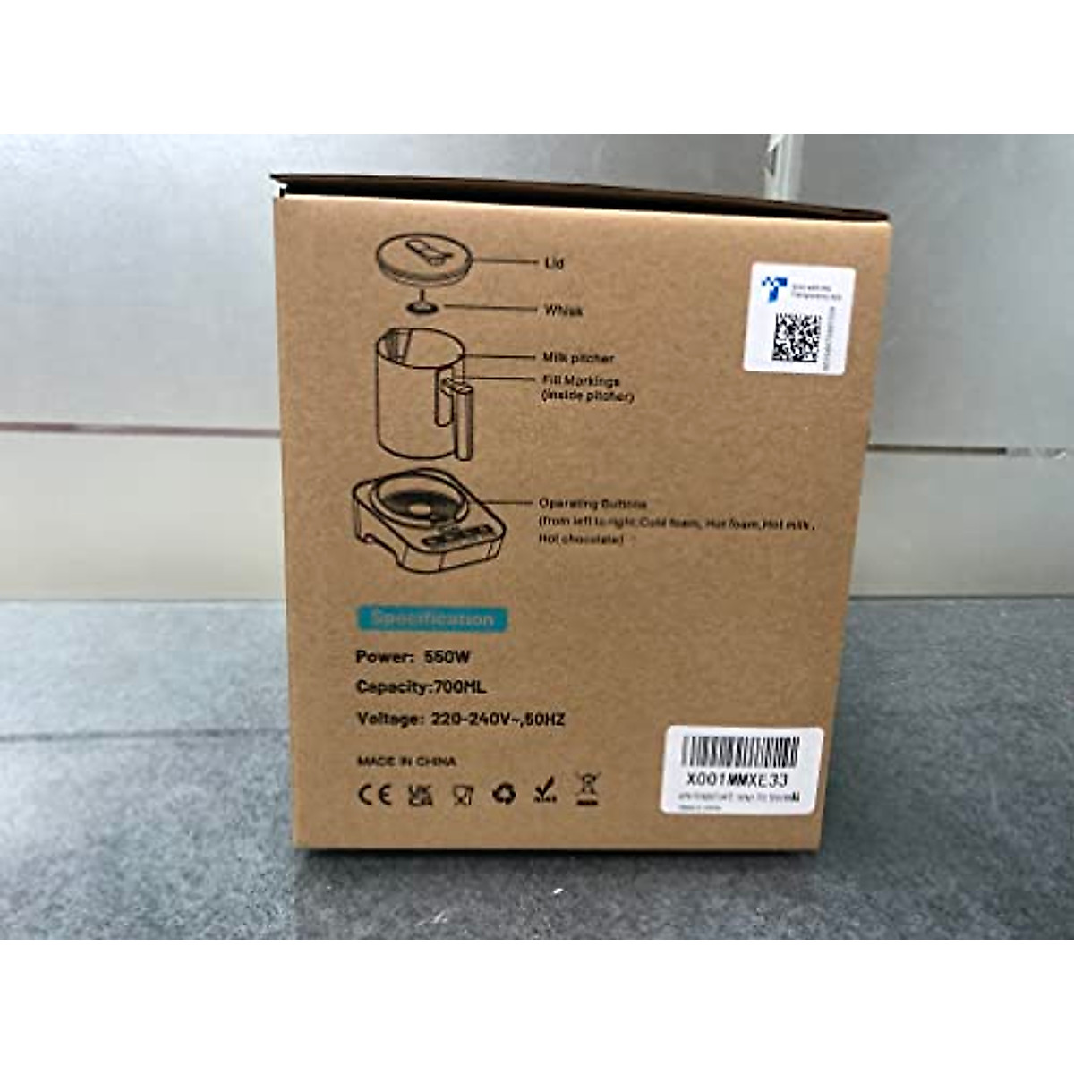 Wamife 4 in 1 Detachable Electric Milk Frother and Steamer, 13.5oz/400ml, Stainless Steel for Coffee Latte, Cappuccinos, Macchiato, Hot Chocolate, Dishwasher Safe