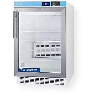 Accucold ACR46GL 20" Wide Pharmacy All-Refrigerator; LED Lighting; Built-in Capable; Double Pane Tempered Glass Door; Digital Thermostat; Temperature Memory Function; Frost-free Operation