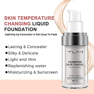 ReviGLam TLM Colour Changing Liquid Foundation Hides Wrinkles & Lines, BB Cream Makeup Base Concealer Cover Moisturizing Fluid for all Skin Tone SPF15, Pack of 2