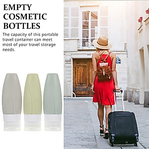 Cabilock 3pcs Silicone Lotion Bottle Travel Make up Bag Plastic Travel Bottles Leak Proof Travel Containers Refillable Squeeze Bottles Sub Packing Bottles Flexible Pp Shampoo