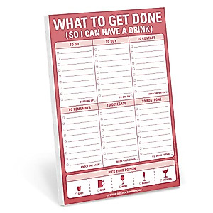 Knock Knock What to Get Do (So I Can Have a Drink), To Do List Note Pad, 6 x 9-inches