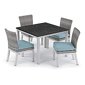 Oxford Garden Argento TVWSCR2IB Side Chair − Resin Wicker Oxford Garden Argento - Ice Blue Cushion - Set of 2