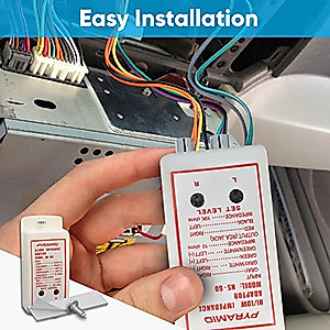 Pyramid High Low-Level Impedance Adaptor - Car Audio System RCA Line Output Converter Adapter w/ Adjustable Level Control - Works on Vehicle Amplifier, Equalizer, Home Theater Setup - Pyramid NS60