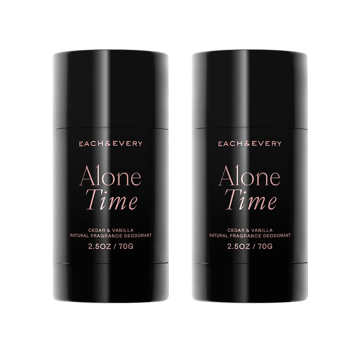 Each & Every All Natural Deodorant for Women & Men - Sensitive Skin, Vegan, Baking Soda & Aluminum-Free Deodorant - Clean Long Lasting Odor Control - Cedar & Vanilla Natural Fragrance (2.5oz, 2pk)