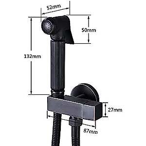 MINJING Bidet Sprayer Head Wall Mounted Bathroom Bidet Faucet Shower Faucet Toilet Bidet Muslim Brass Washer Tap-Black Bronze Bidet,Black Bronze Bidet