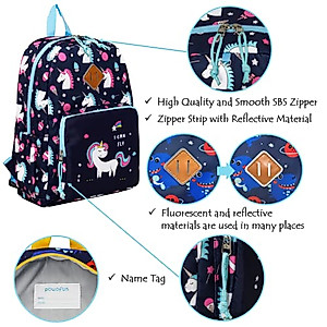 POWOFUN Kids Backpack School Bag Children Water-Resistant Cute Cartoon Travel Rucksack Backpack For Kindergarten Boys Girls with Chest Buckle