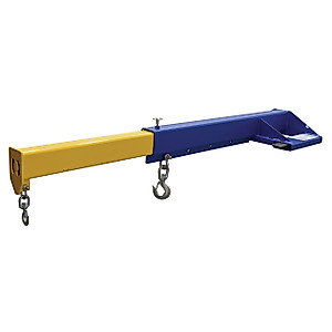 Vestil LM-EBT-8-30 Steel Economy Telescoping Lift Boom 30 in Fork Pocket Center 8,000 Lb. Capacity Blue and Yellow