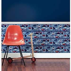 Wall Pops WPS0613 Regatta Stripe Wall Decals, 6.5-inch by 12-foot