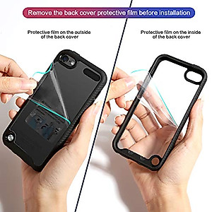 IDweel Fullbody Case for TCL REVVL 4,T-Mobile REVVL 4 Case, Hybrid Built-in Screen Protector TPU Shock Absorption Shatter-Resistant Bumper + Clear PC Back Anti-Drop Cover, Clear/Black Bumper